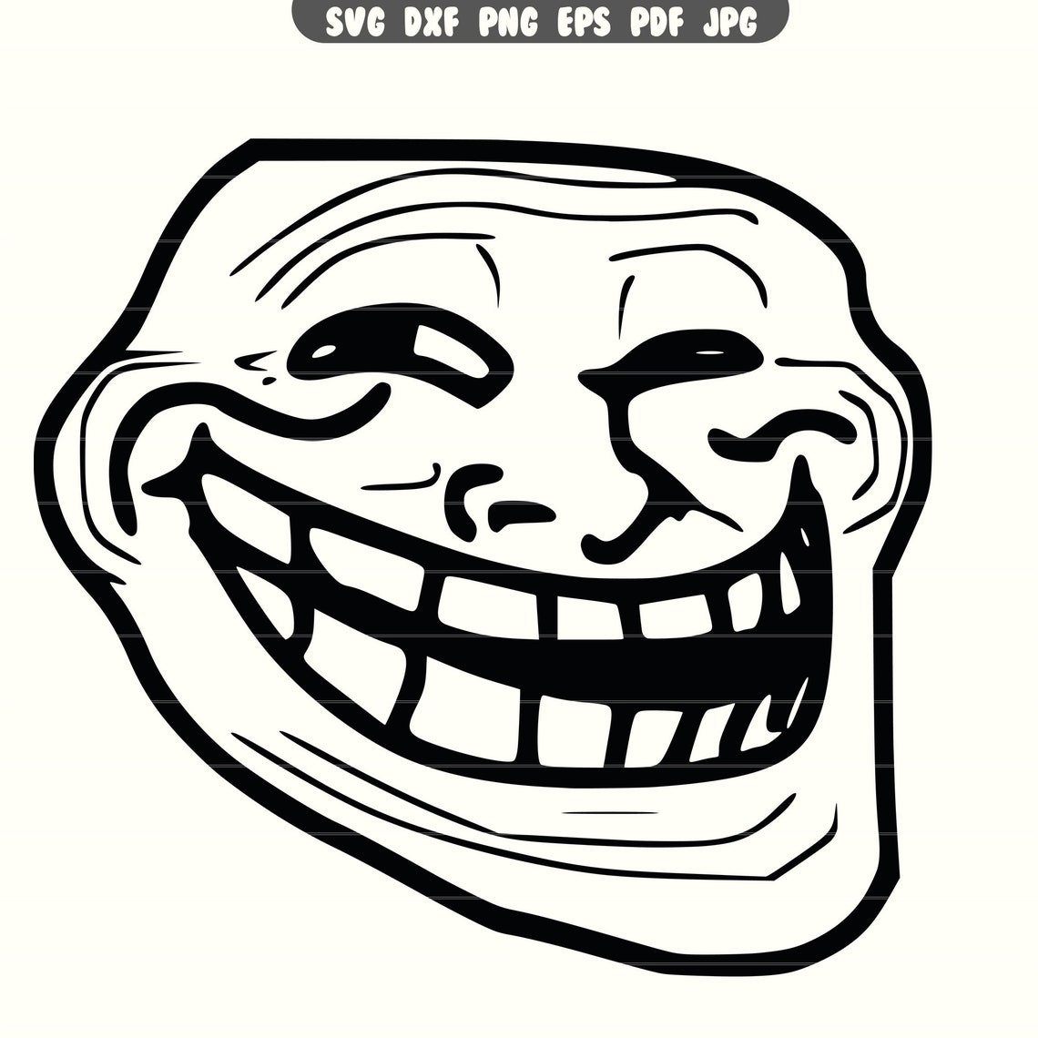 Troll Face SVG, Troll Face DXF, Troll Face PNG, Troll Face Clipart ...