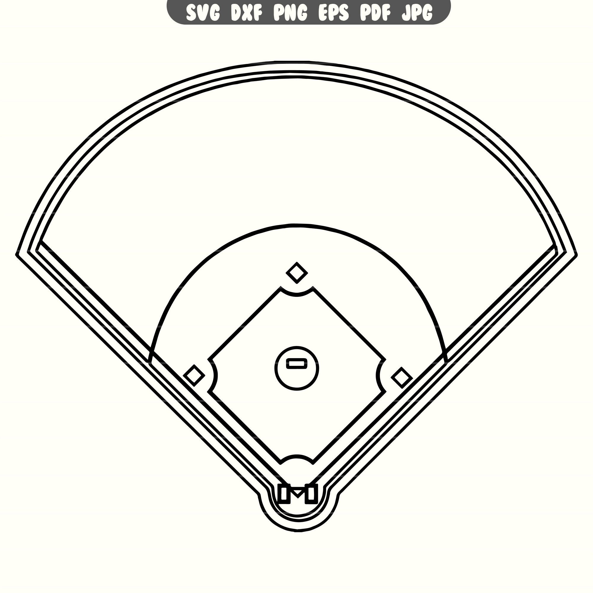 Baseball Field SVG, Baseball Field DXF, Baseball Field PNG, Baseball ...