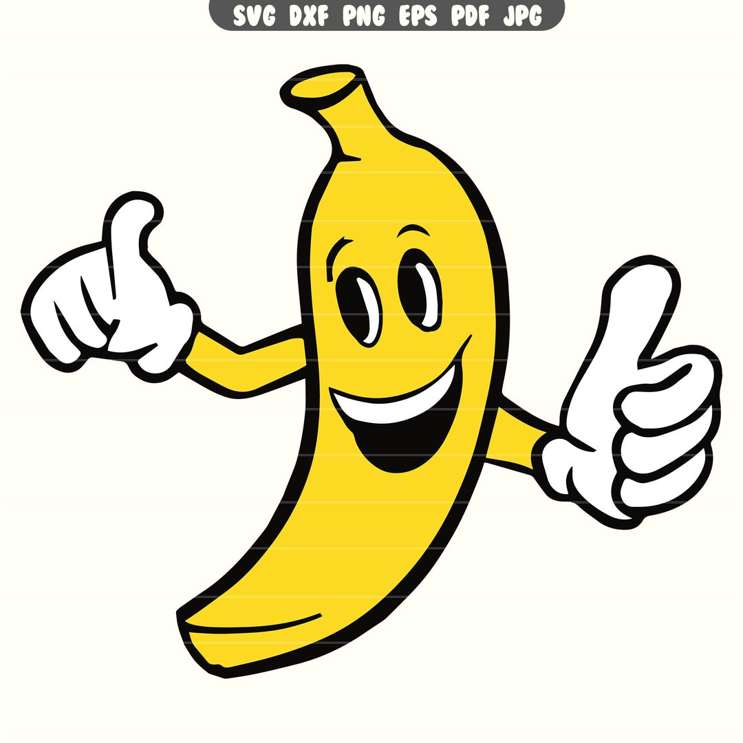 Banana Mascot SVG, Banana Mascot DXF, Banana Mascot PNG, Banana Mascot ...