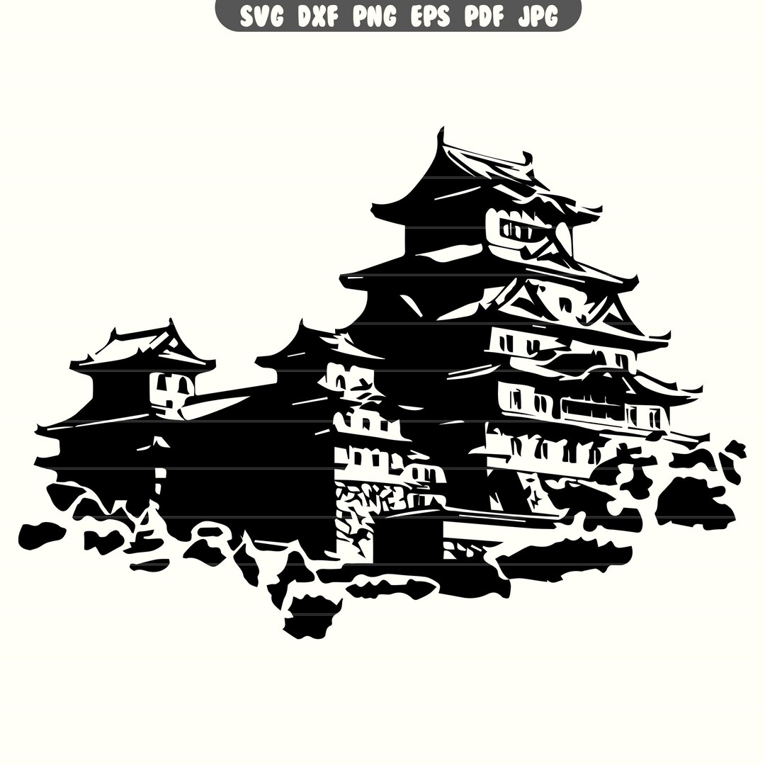 Japanese Castle SVG, Japanese Castle DXF, Japanese Castle PNG, Japanese ...