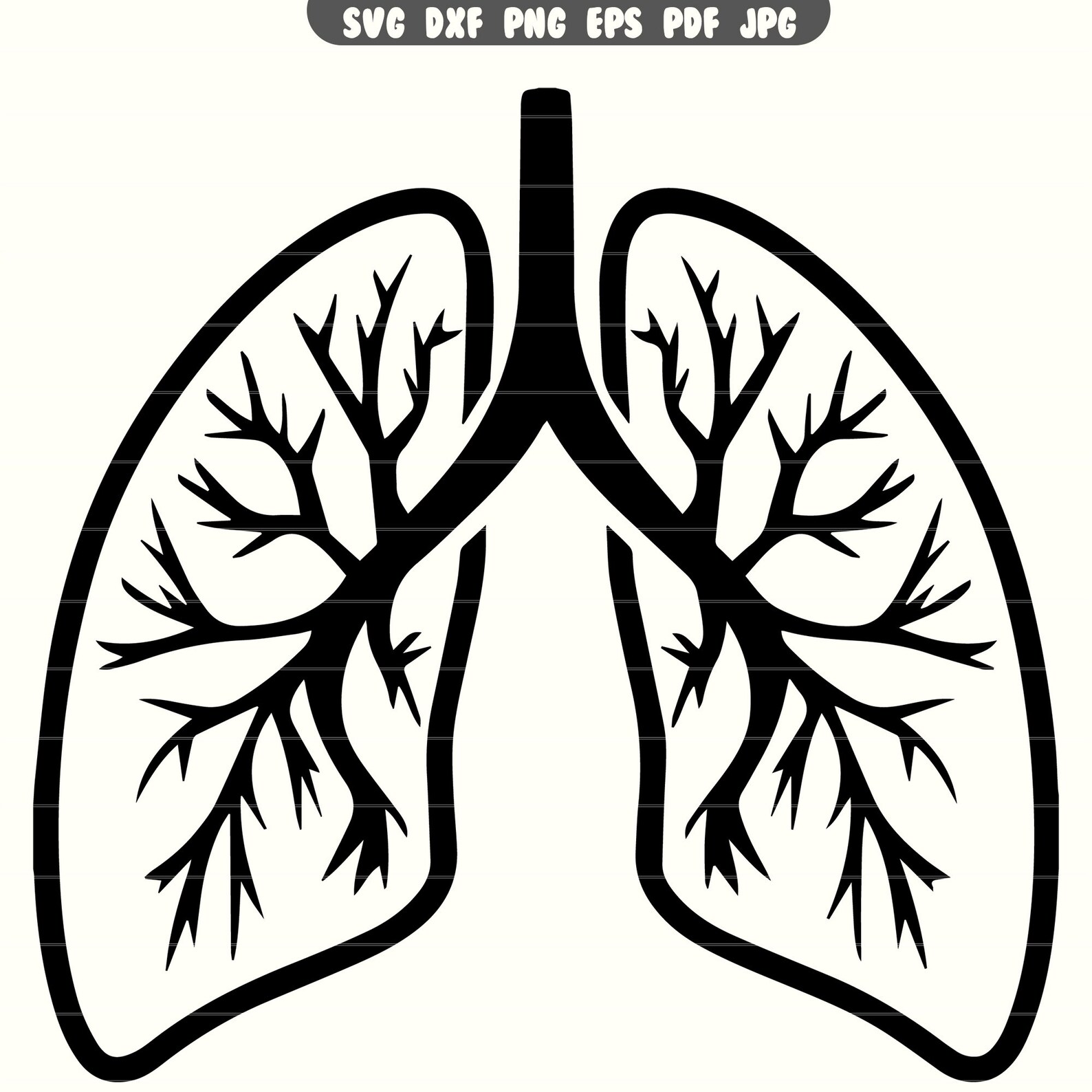 Lungs SVG, Lungs DXF, Lungs PNG, Lungs Clipart, Lungs Cut File Instant ...