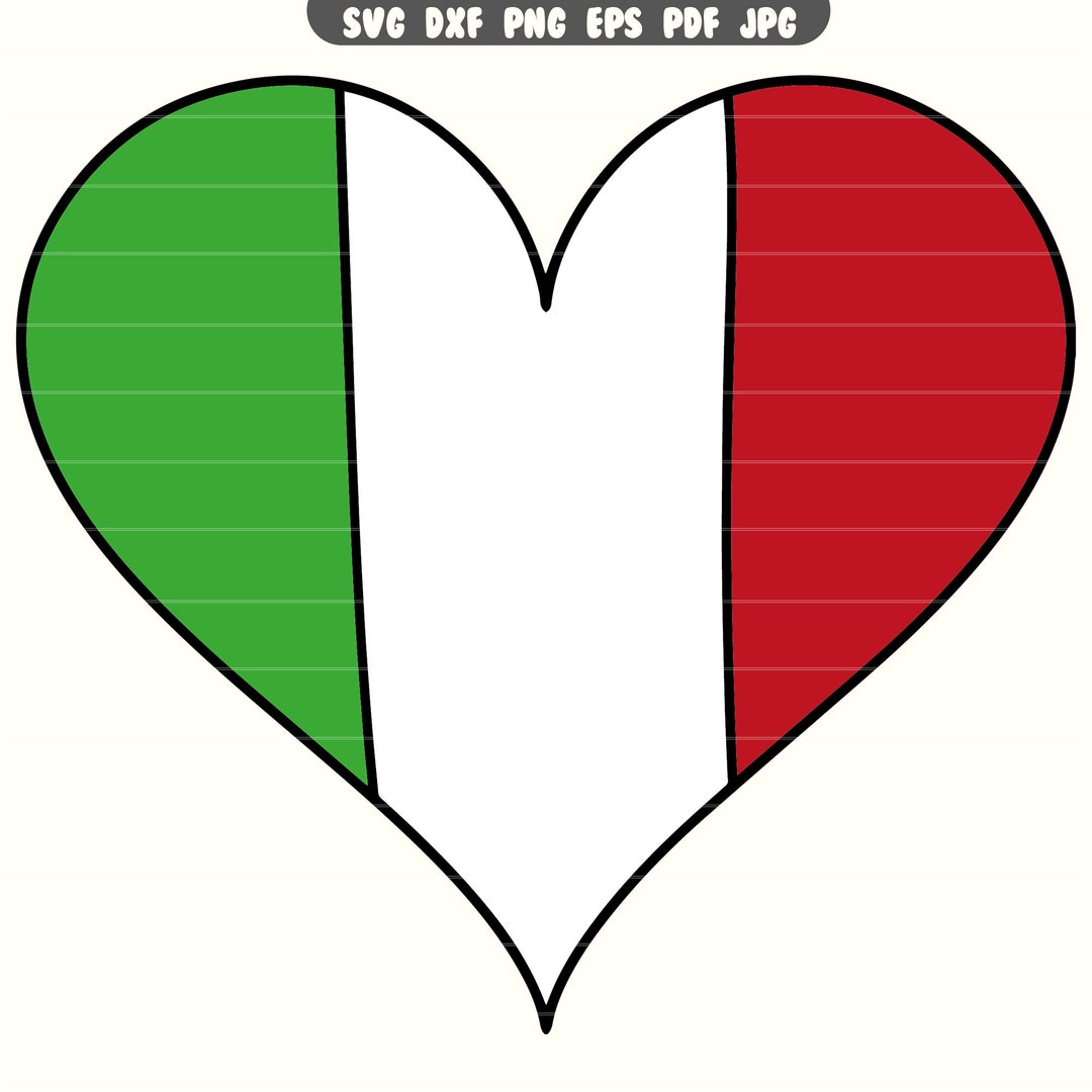 Italy Flag Heart SVG, Italy Flag DXF, Italy Flag PNG, Italy Flag Cut ...