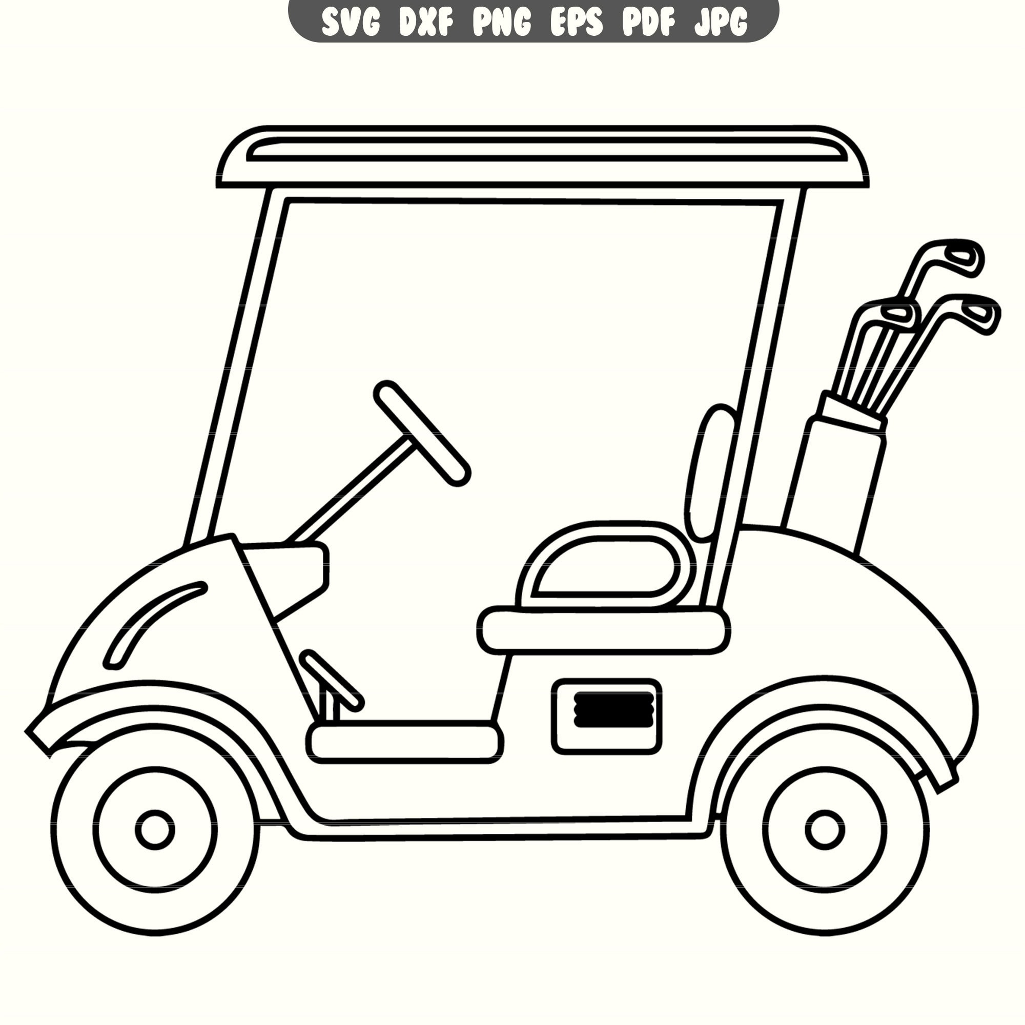 Golf Cart SVG, Golf Cart DXF, Golf Cart PNG, Golf Cart Clipart, Golf ...