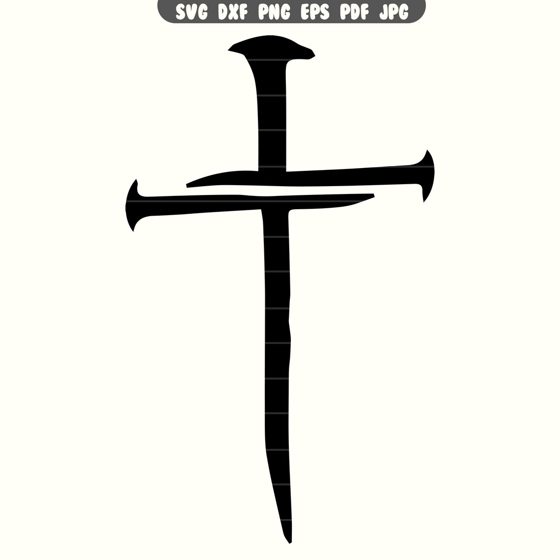 Nail Cross SVG, Nail Cross DXF, Nail Cross PNG, Nail Cross Clipart ...