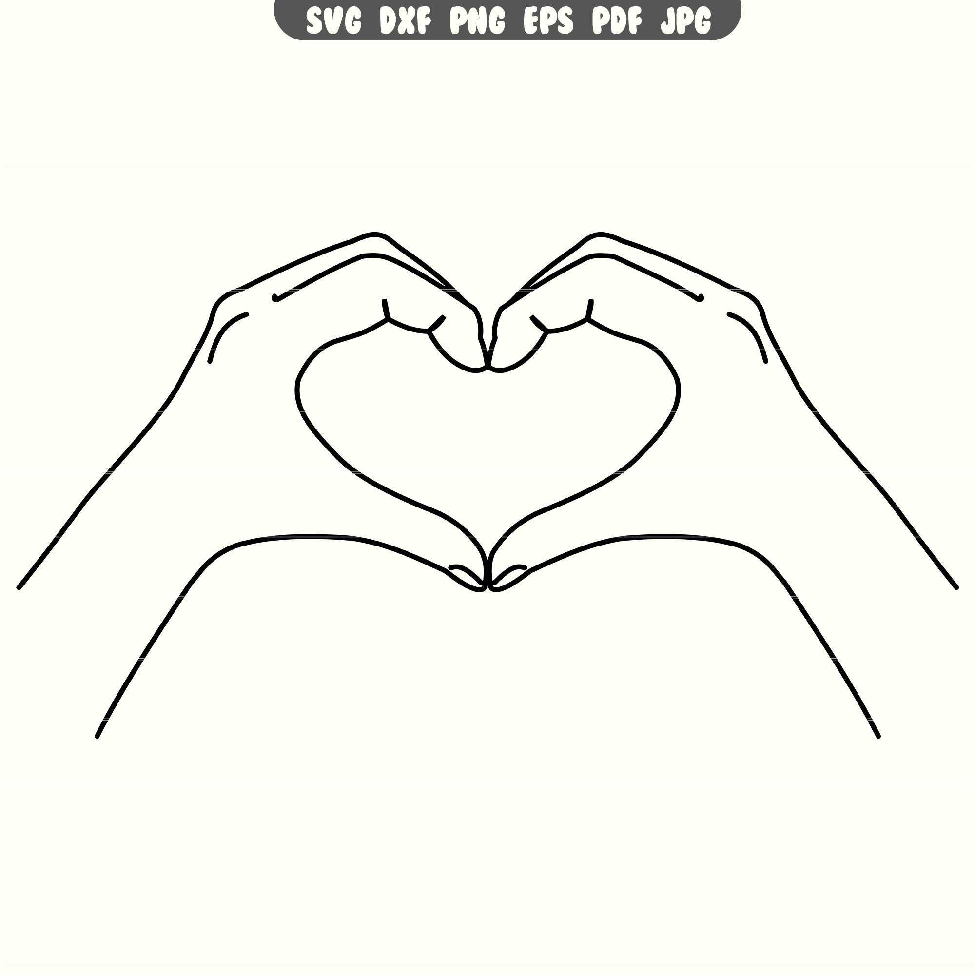 Hand Heart SVG, Hand Heart DXF, Hand Heart PNG, Hand Heart Clipart ...