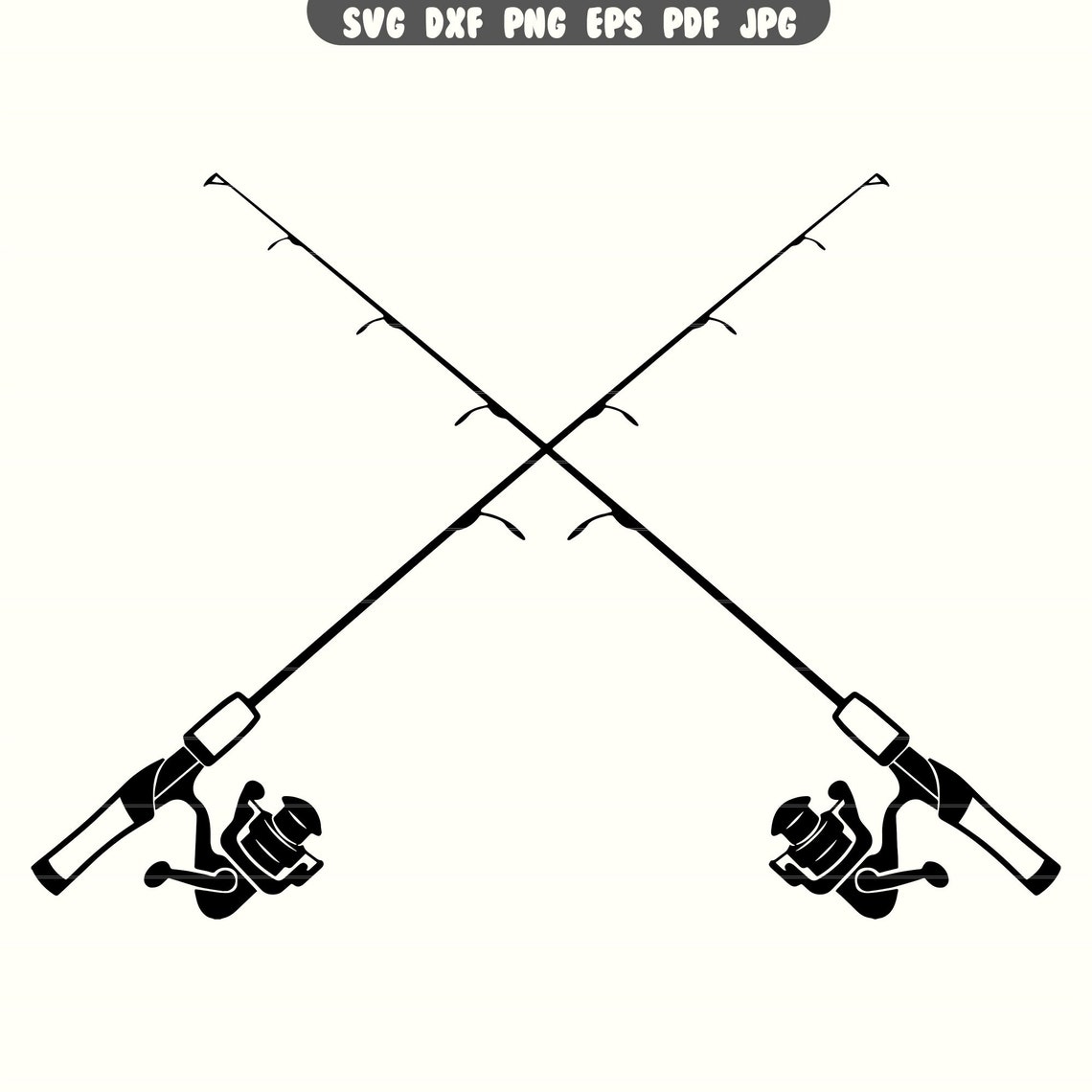 Fishing Rod SVG, Fishing Rod DXF, Fishing Rod PNG, Fishing Rod Clipart ...