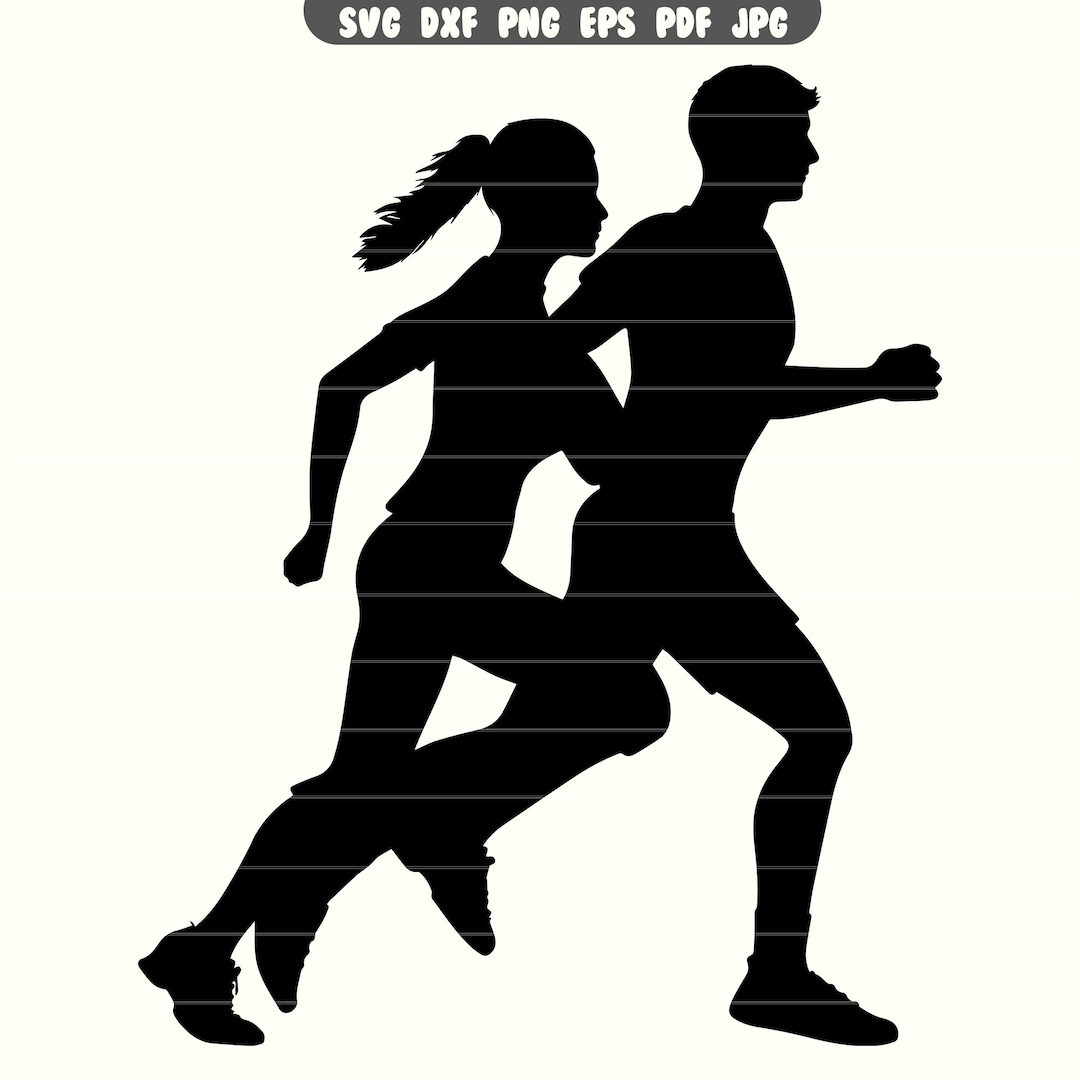 Couple Running SVG, Couple Running DXF, Couple Running PNG, Couple ...