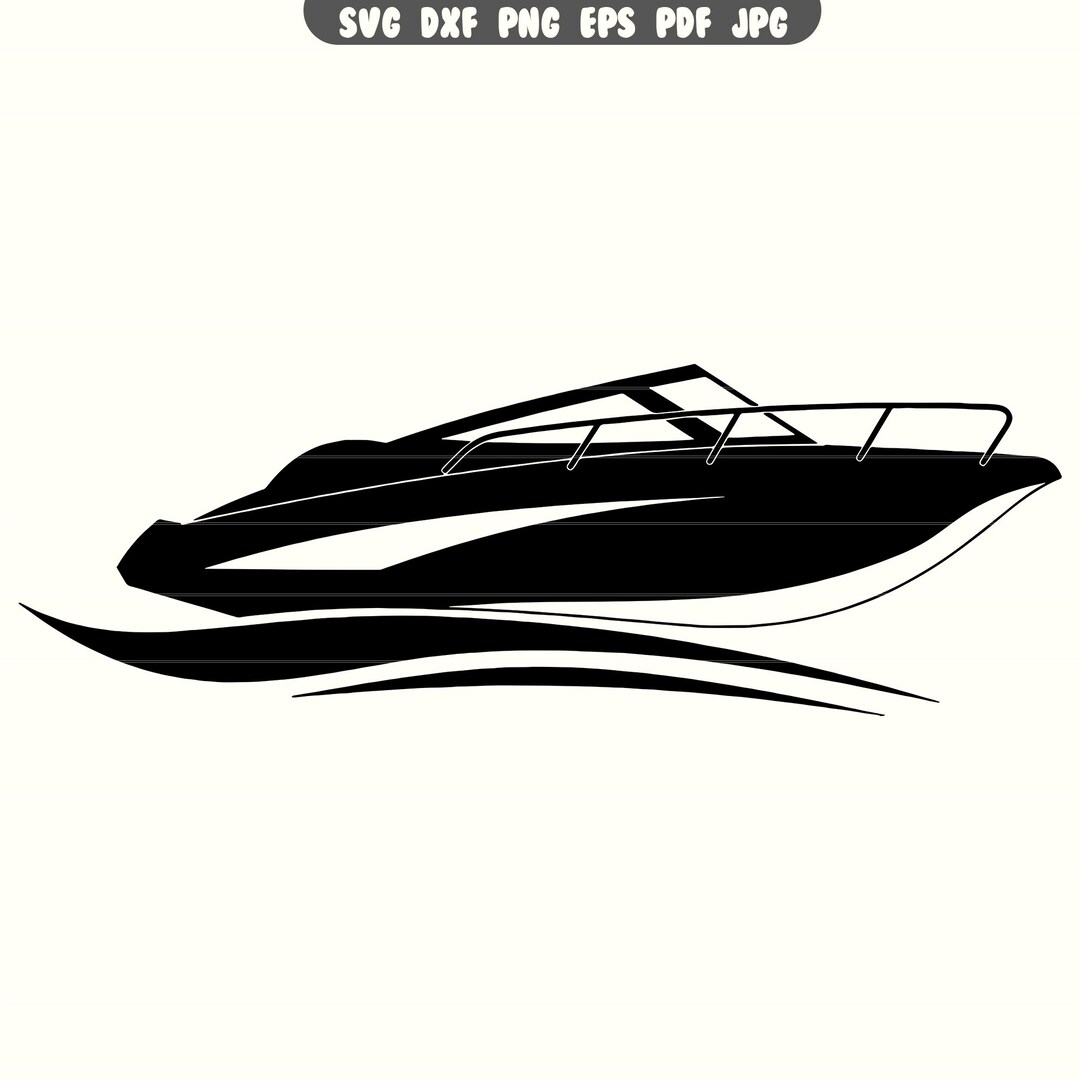 Speed Boat SVG, Speed Boat DXF, Speed Boat PNG, Speed Boat Clipart ...