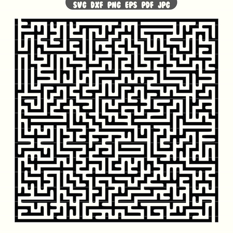 Maze SVG, Maze DXF, Maze PNG, Maze Cut File, Maze Clipart Instant ...