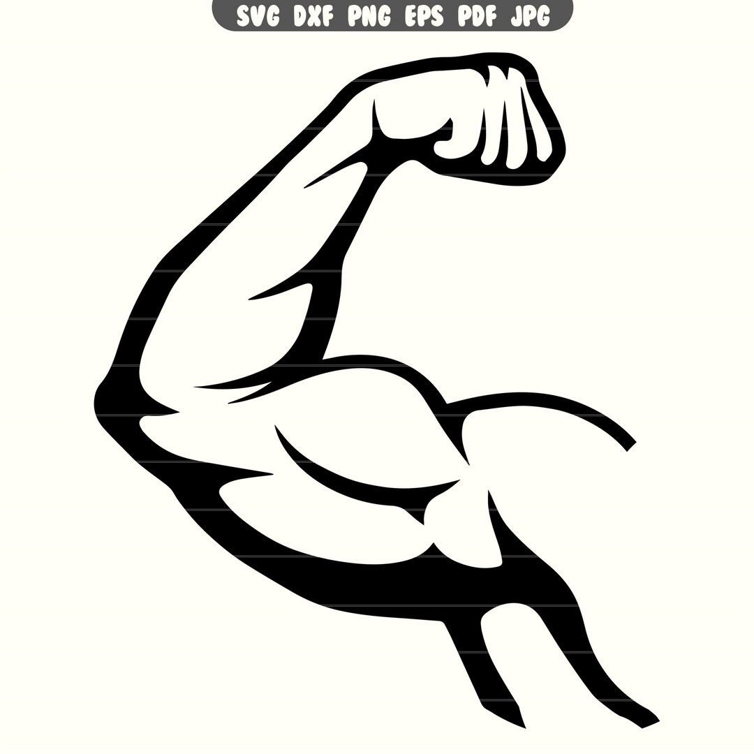 Muscle Arm SVG, Muscle Arm DXF, Muscle Arm PNG, Muscle Arm Clipart ...