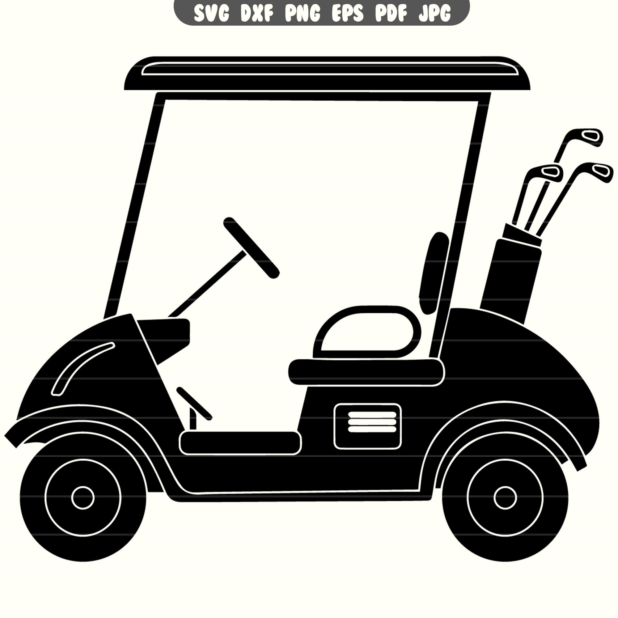 Golf Cart SVG, Golf Cart DXF, Golf Cart PNG, Golf Cart Clipart, Golf ...
