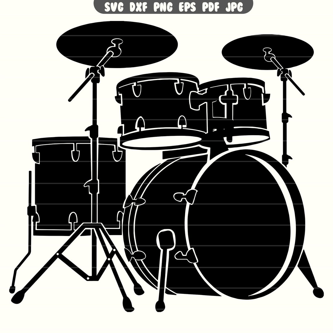 Drum Set SVG, Drum Set DXF, Drum Set PNG, Drum Set Clipart, Drum Set ...