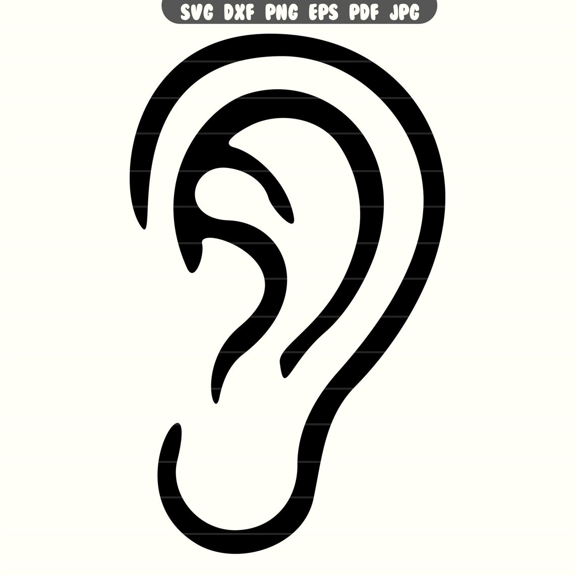Ear SVG, Ear DXF, Ear PNG, Ear Clipart, Ear Cut File Instant Download ...