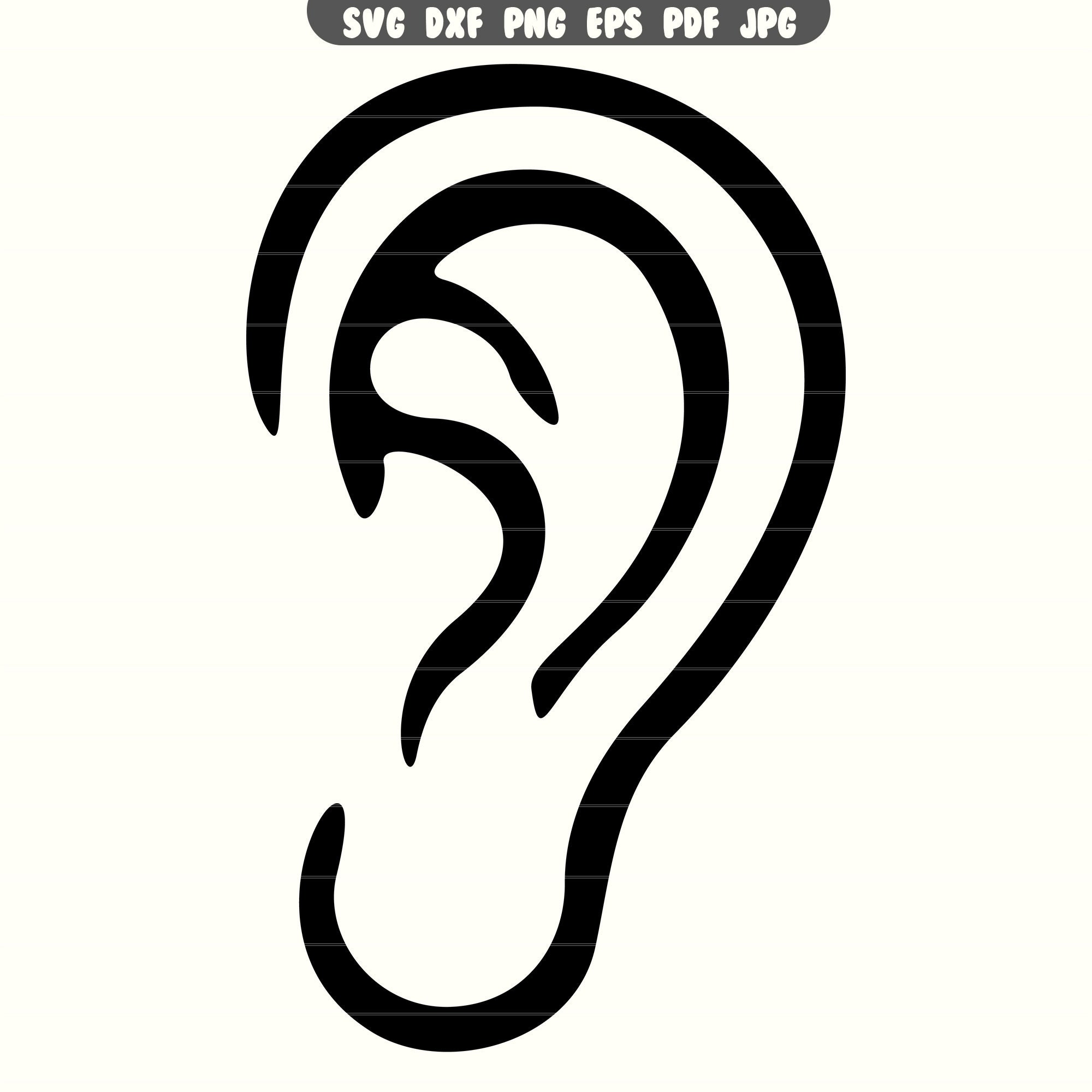 Ear SVG, Ear DXF, Ear PNG, Ear Clipart, Ear Cut File Instant Download ...