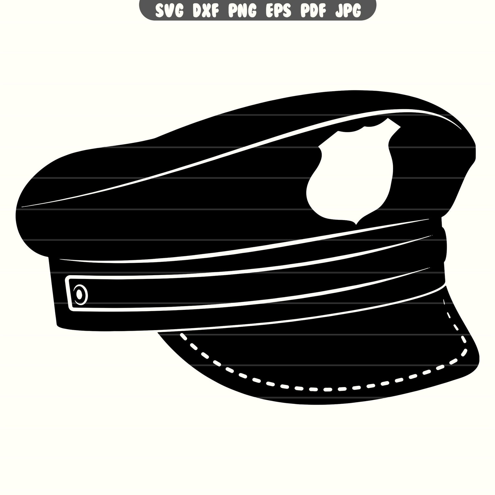 Police Cap SVG, Police Cap DXF, Police Cap PNG, Police Cap Clipart ...