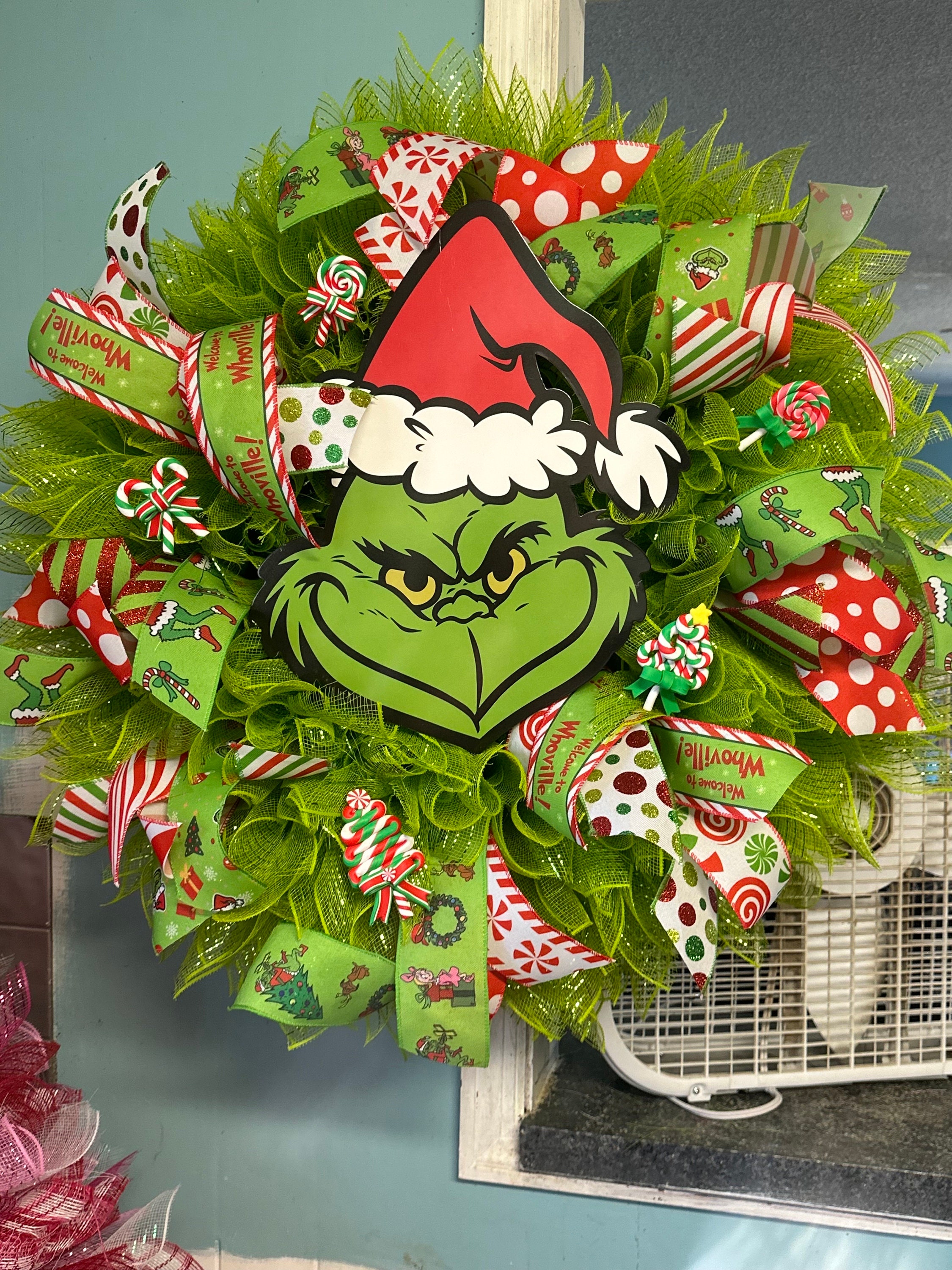 Grinch Christmas Wreath - Etsy