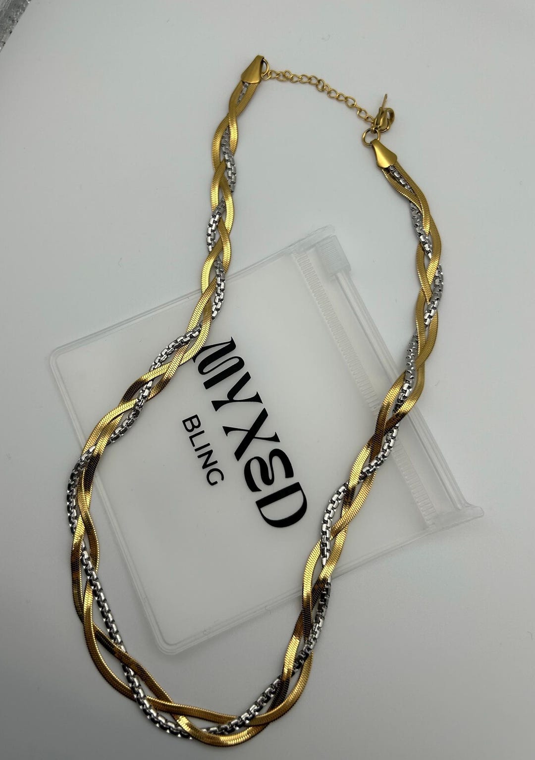 Two Tone Twisted Necklace Two Tone Jewelry, Mixed Metal Jewelry, Two ...