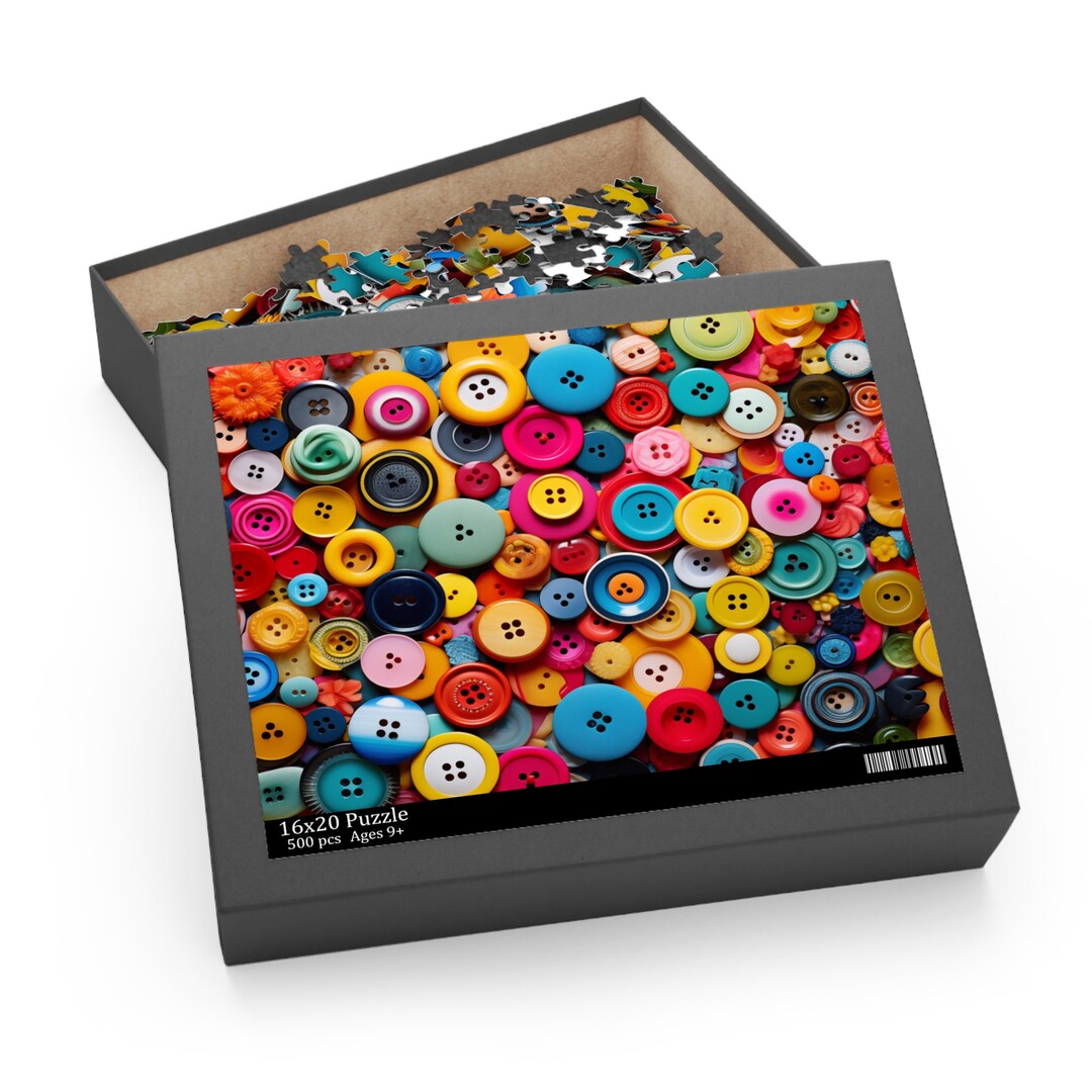 Colorful Button Collage Jigsaw Puzzle (120, 252, 500-piece) - Etsy