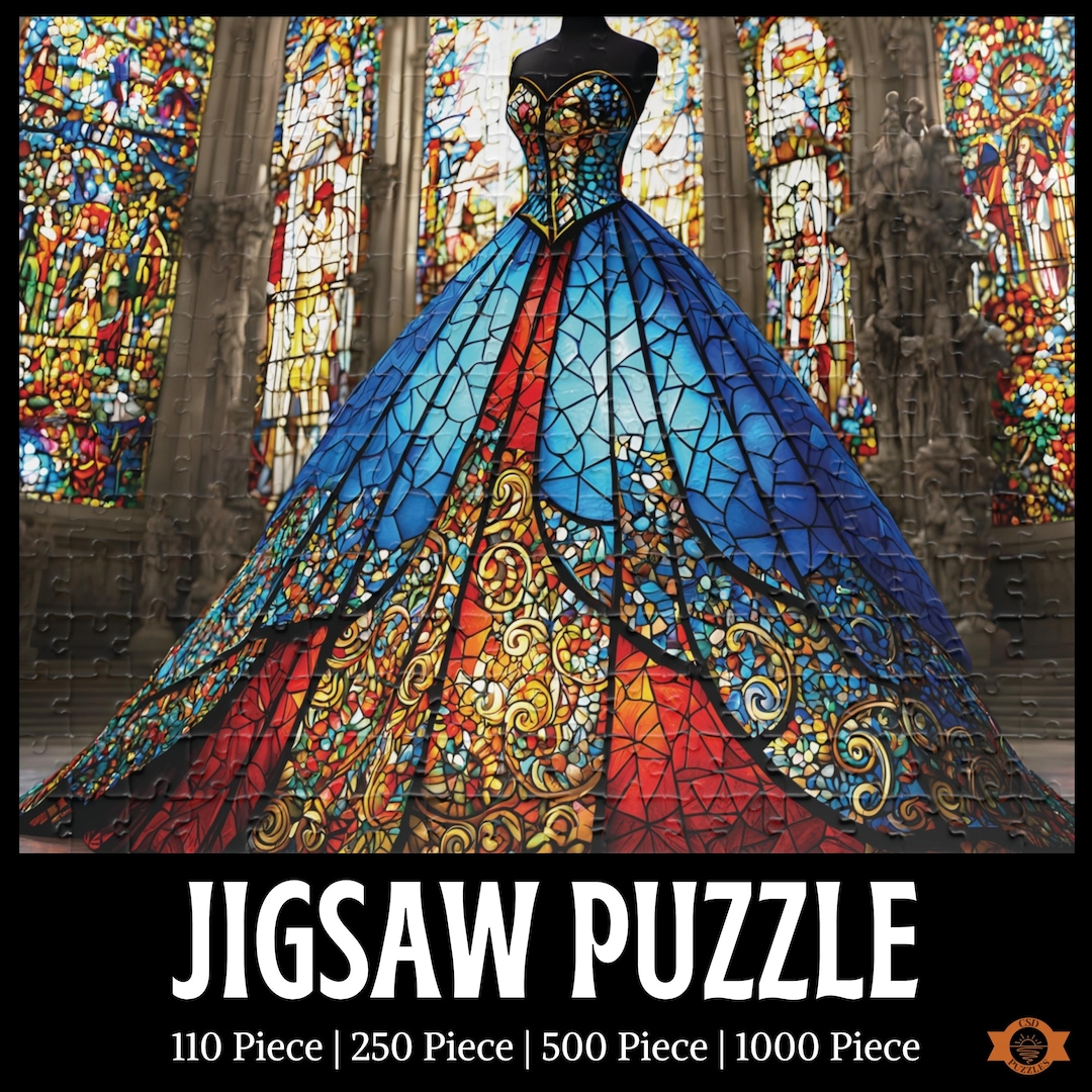 Stained Glass Ball Gown Jigsaw Puzzle, Princess Dress Jigsaw Puzzle ...