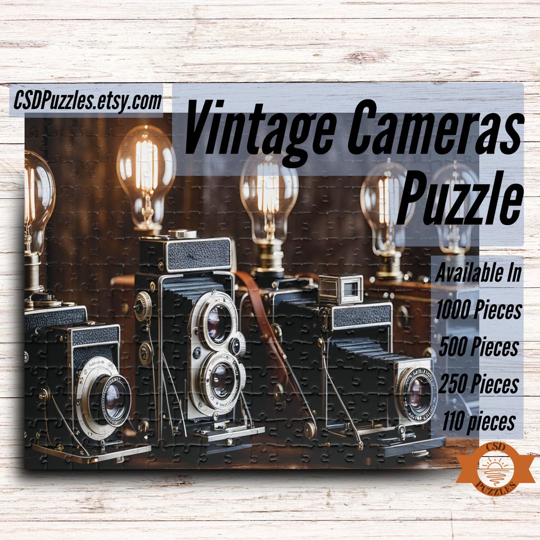 Vintage Cameras 500 Piece Jigsaw Puzzle, Retro Cameras Puzzle ...