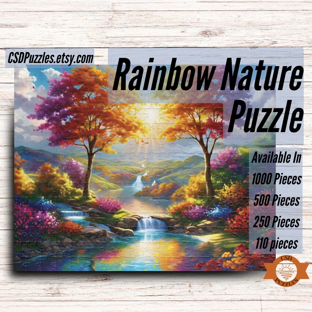 Rainbow Nature 1000 Piece Jigsaw Puzzle, Whimsical Puzzle, Colorful ...