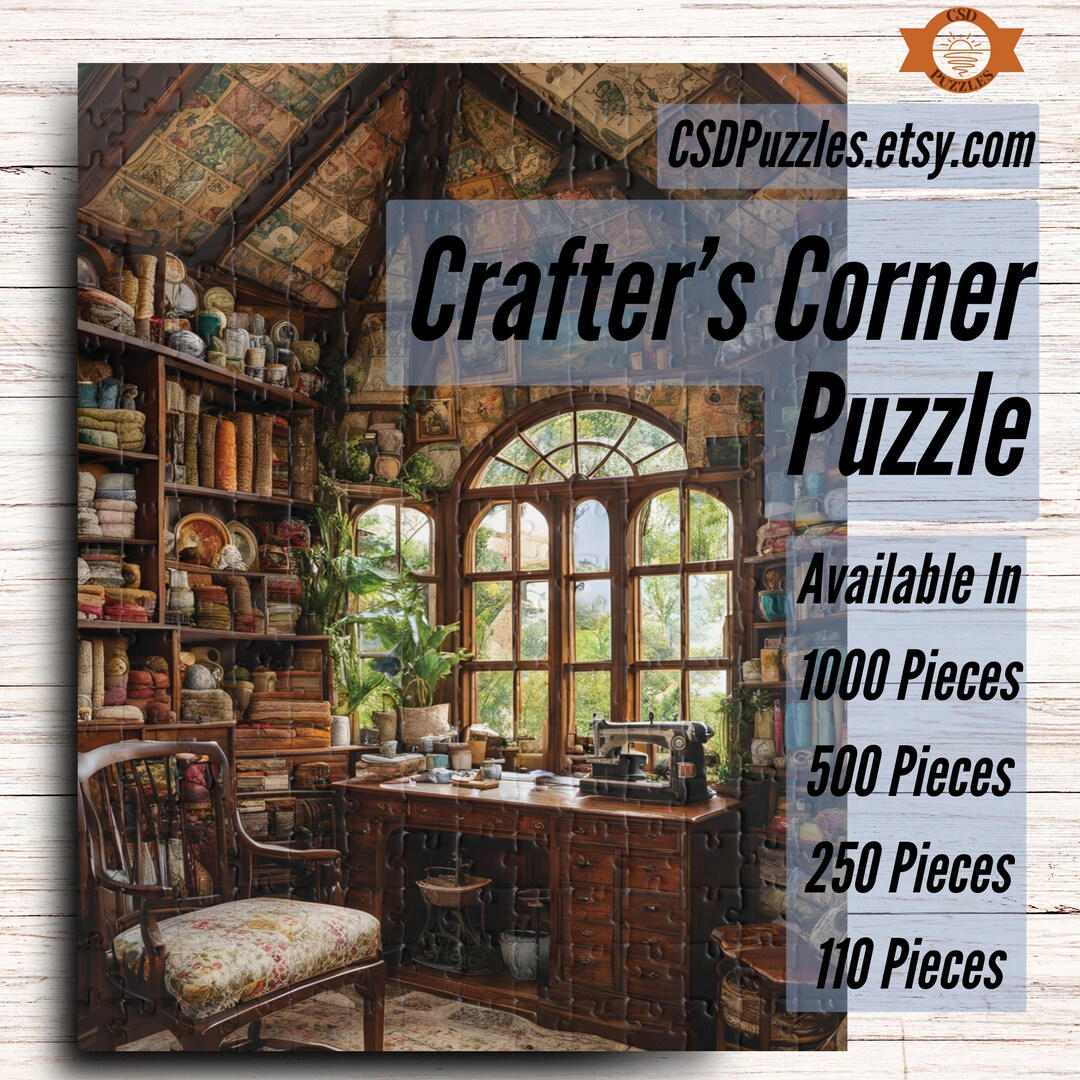 Crafters Corner 1000 Piece Jigsaw Puzzle, Crafting Theme Puzzle, Sewing Lover, Unique Gift Idea ...
