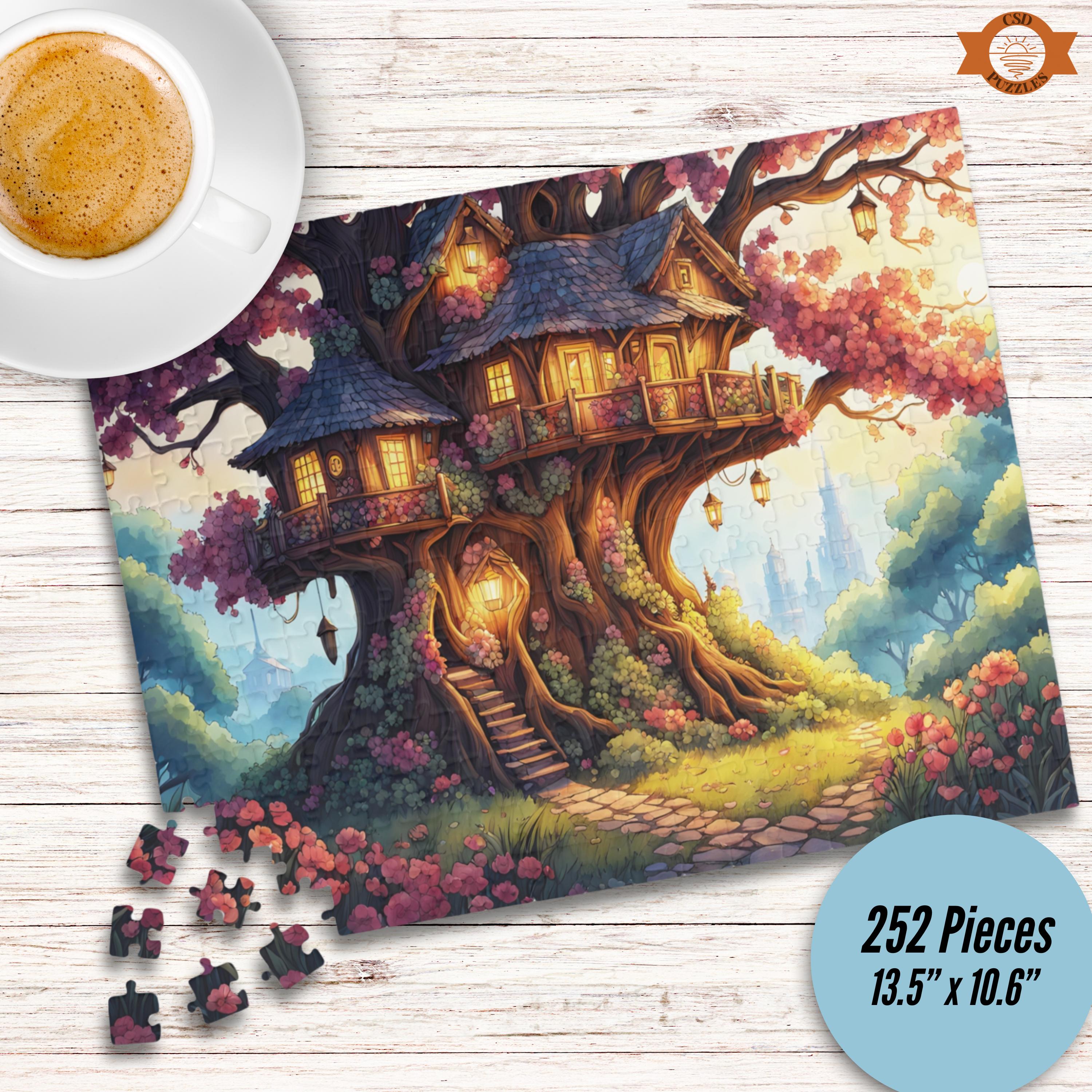 Fairy Treehouse Jigsaw Puzzle Cottage Storybook Whimsical Architecture ...
