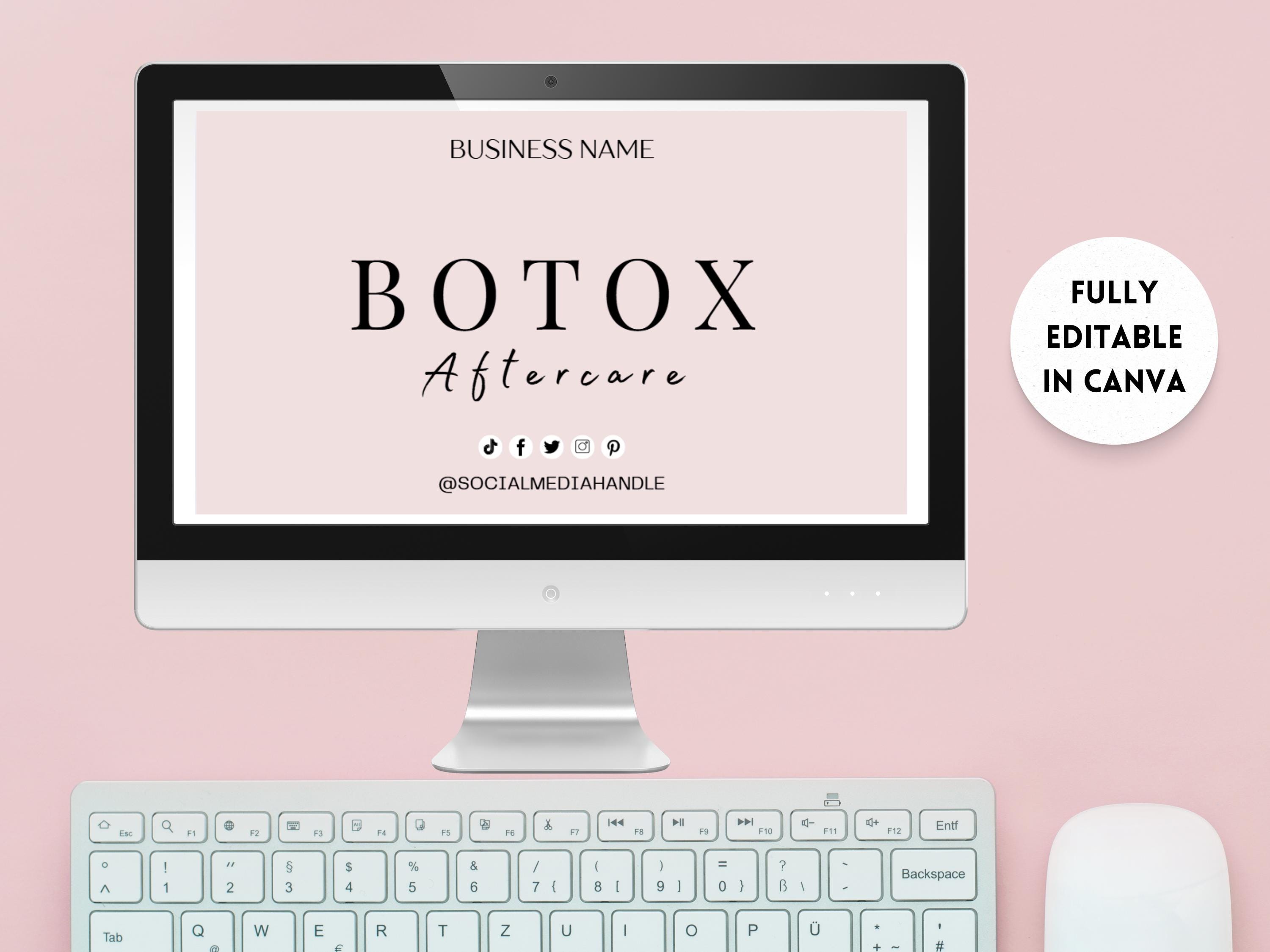 Botox Aftercare Template Editable Botox Business Aftercare Card, Botox ...