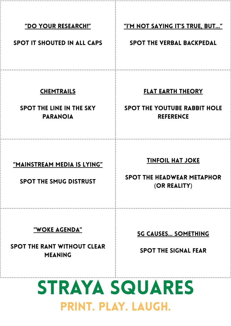Conspiracy Theory Games – Printable Party Game | Instant Download ...