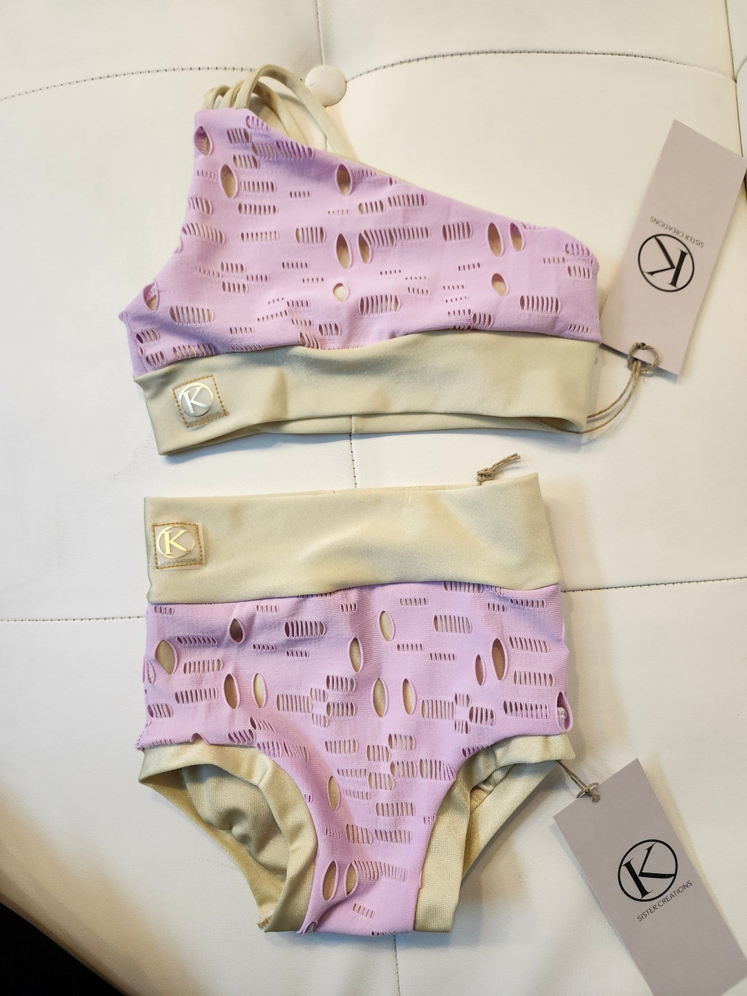 Lavender and Light Yellow Brief & Top Set - Etsy
