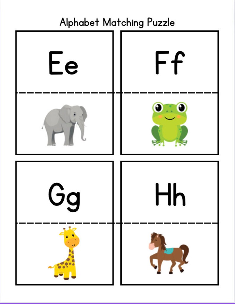 Alphabet Matching Cards With Pictures - Etsy