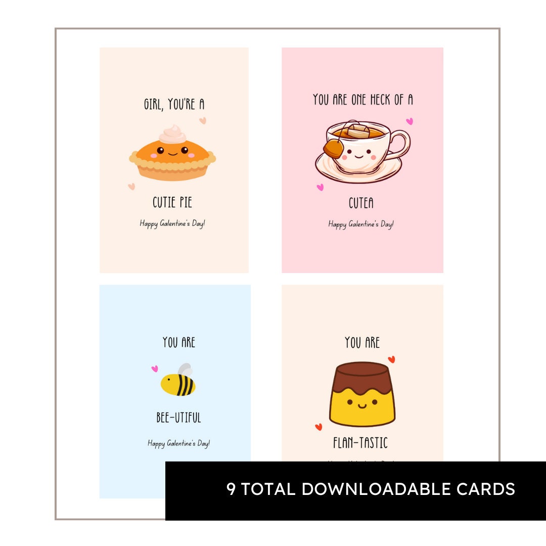 Galentine's Day Printable Cards: Cute and Punny - Etsy