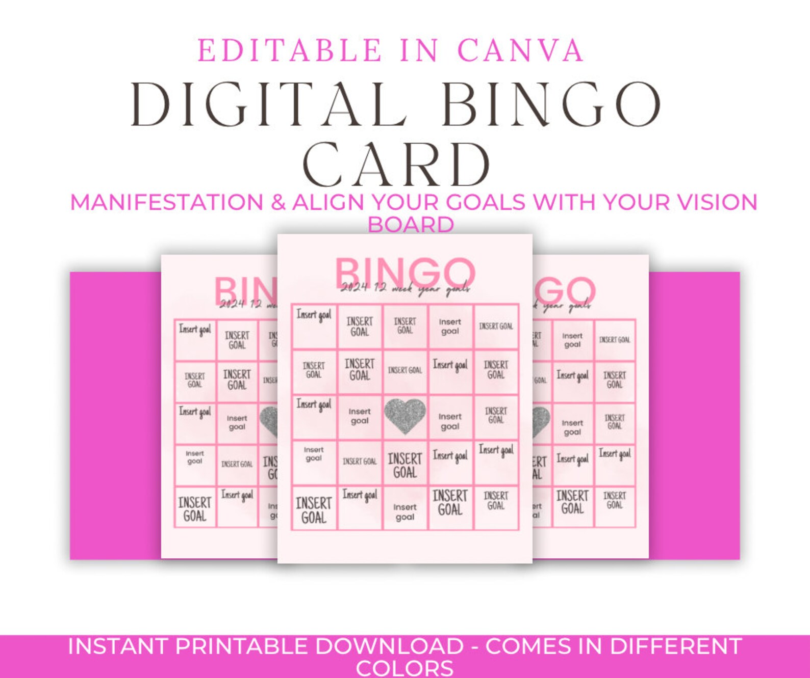 2025 Bingo Card Digital Template| Manifestation Bingo | Vision Board ...