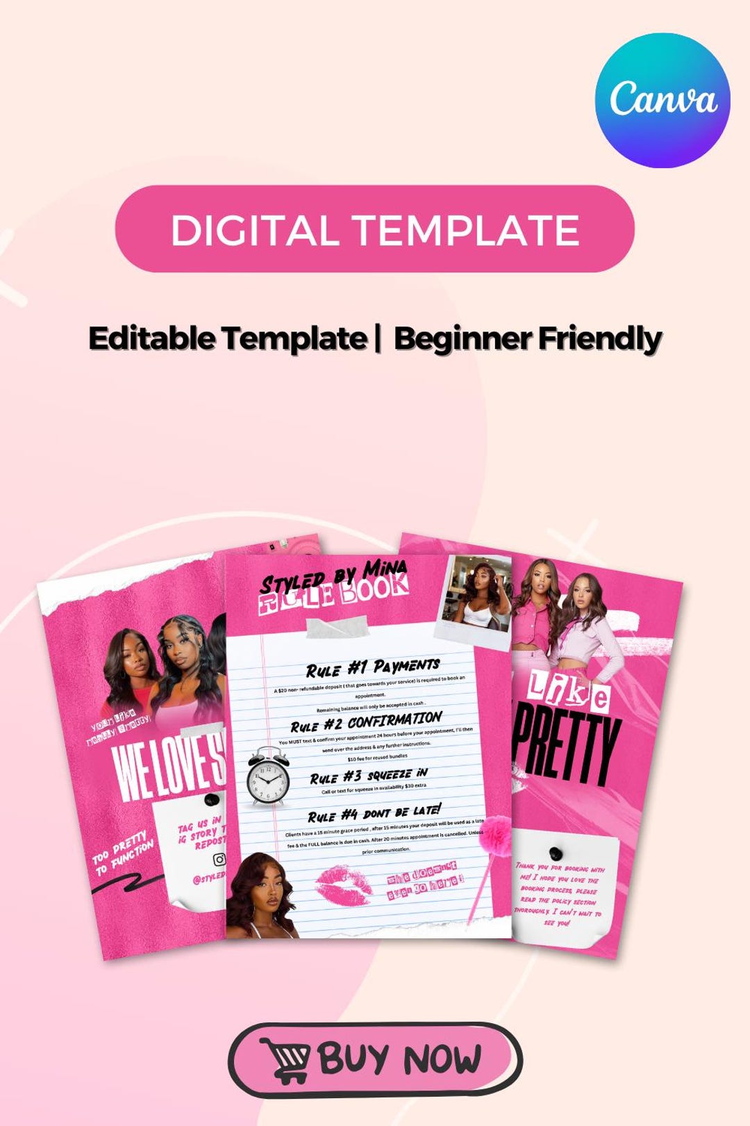 Mean Girls Acuity Scheduling Template | Canva Template | Pink Design ...