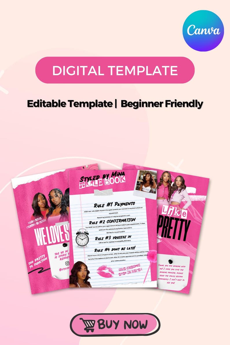 Mean Girls Acuity Scheduling Template | Canva Template | Pink Design ...