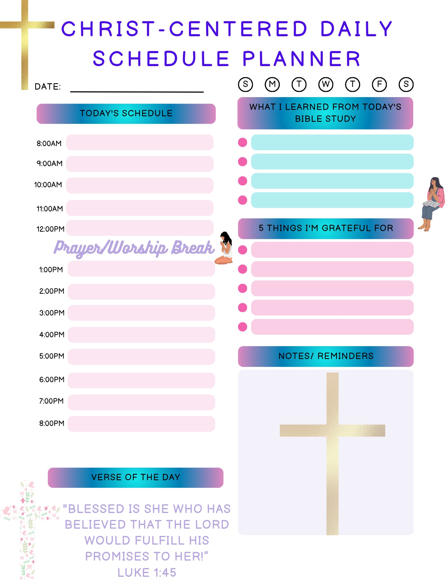 Digital Christian Daily Planner - Etsy