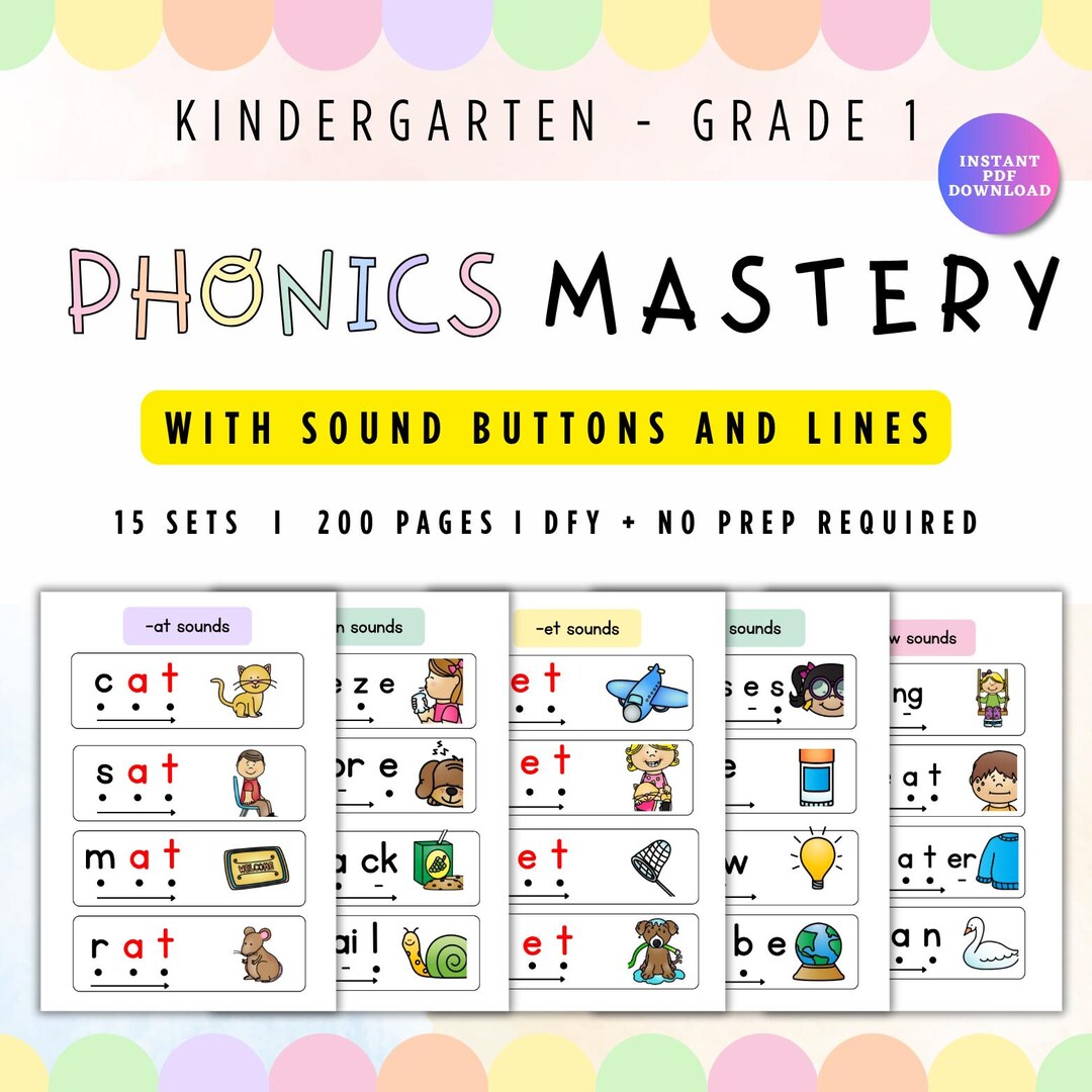 CVC Words Phonics Book Bundle: Early Reading Phonics Printables – 15 ...