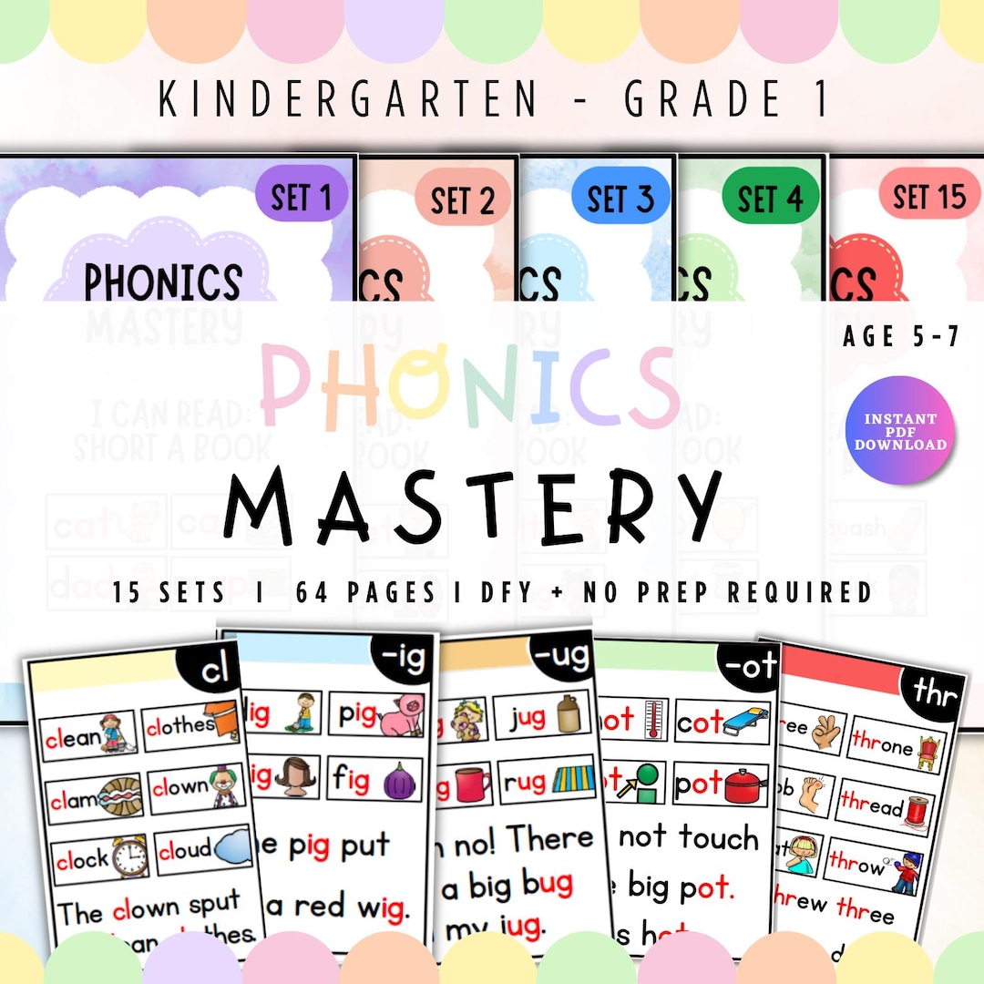 CVC Words Phonics Book Bundle: Early Reader, Kindergarten (PDF Download ...