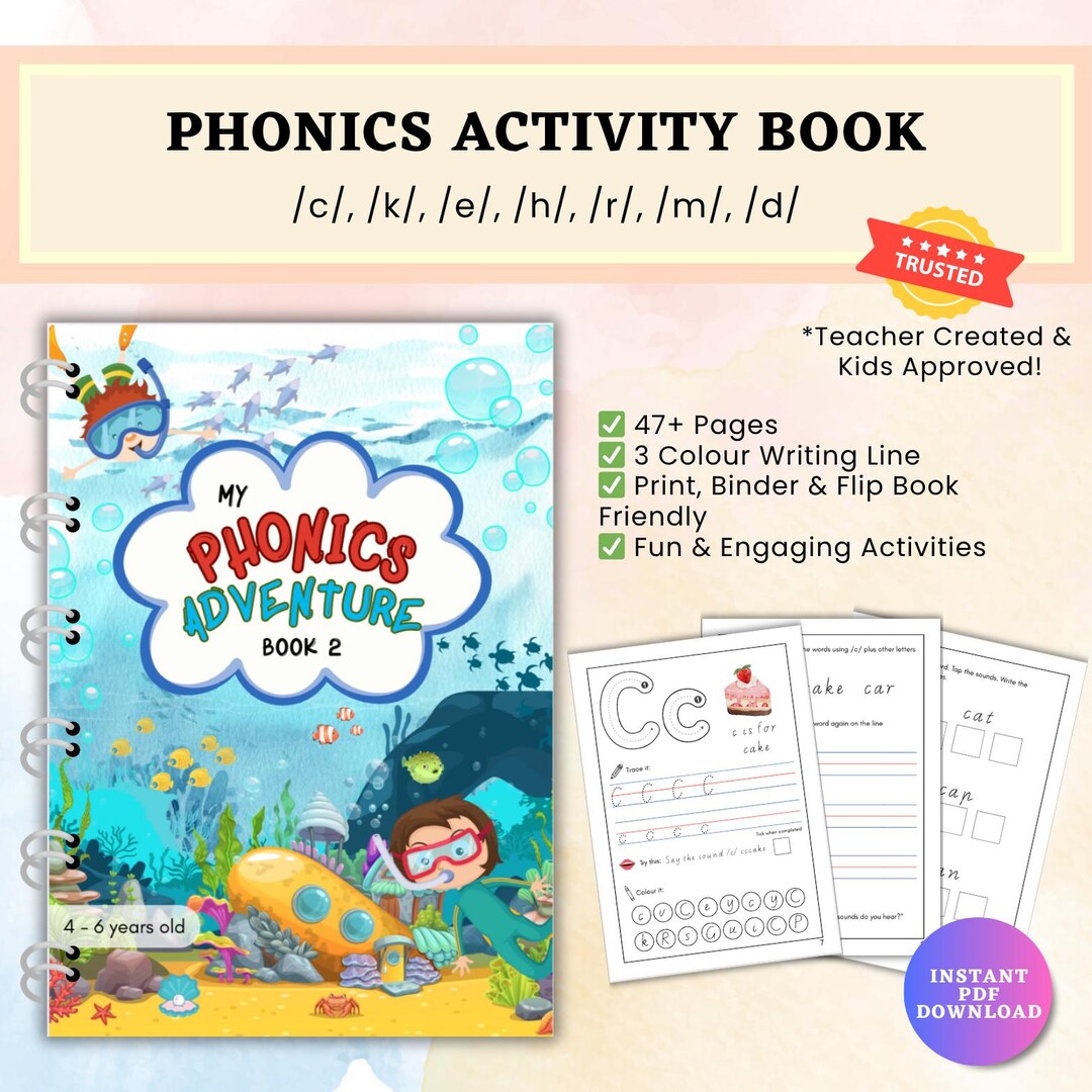 Phonics Book Printables, Phonics Book 2, Phonics Learn to Read, Phonics ...