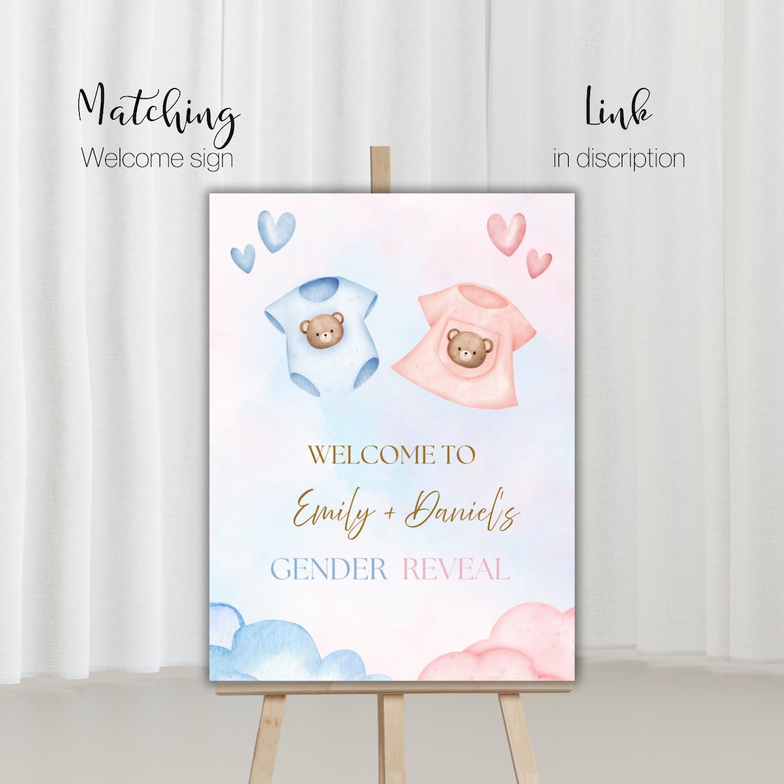 Gender Reveal Voting Sign Board, Teddy Bear Voting Board, Gender Game ...