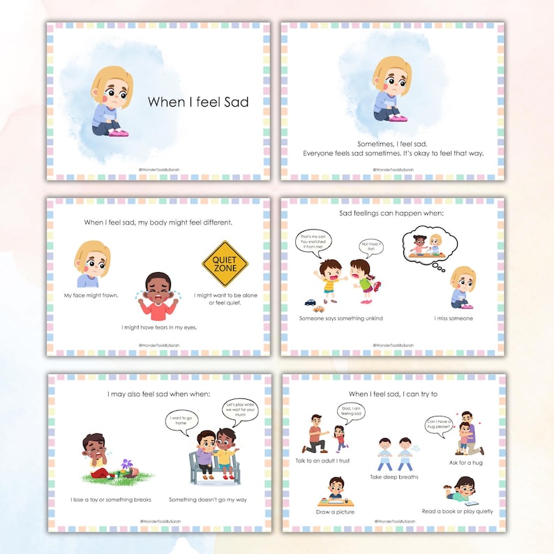 Social Story When I Feel Sad, ASD Emotional Regulation, Story About ...