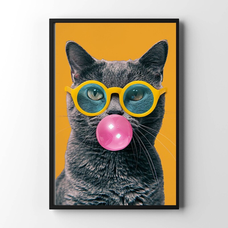 Cat Digital Art - Etsy