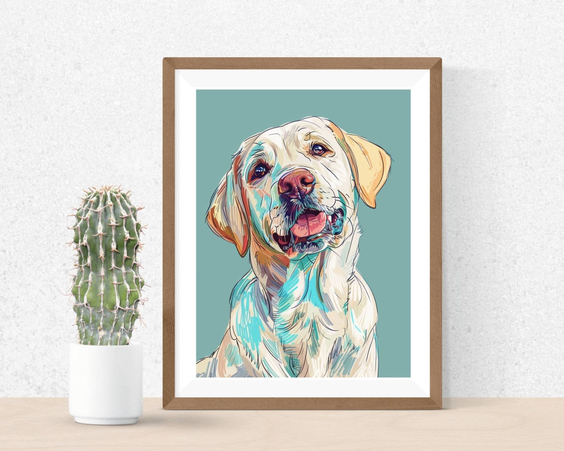 Yellow Lab Wall Art, Digital File Download, Yellow Lab Wall Print ...
