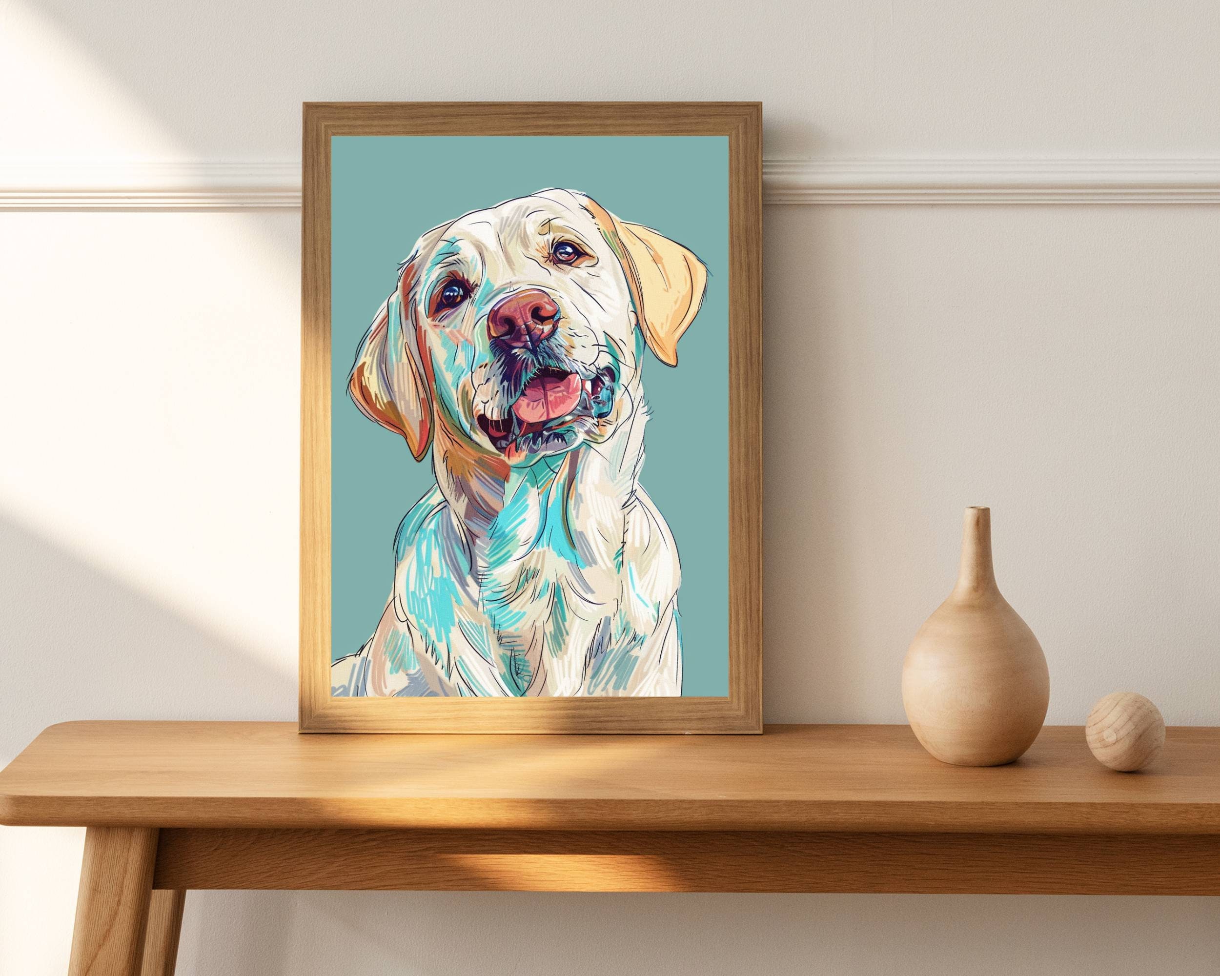 Yellow Lab Wall Art, Digital File Download, Yellow Lab Wall Print ...