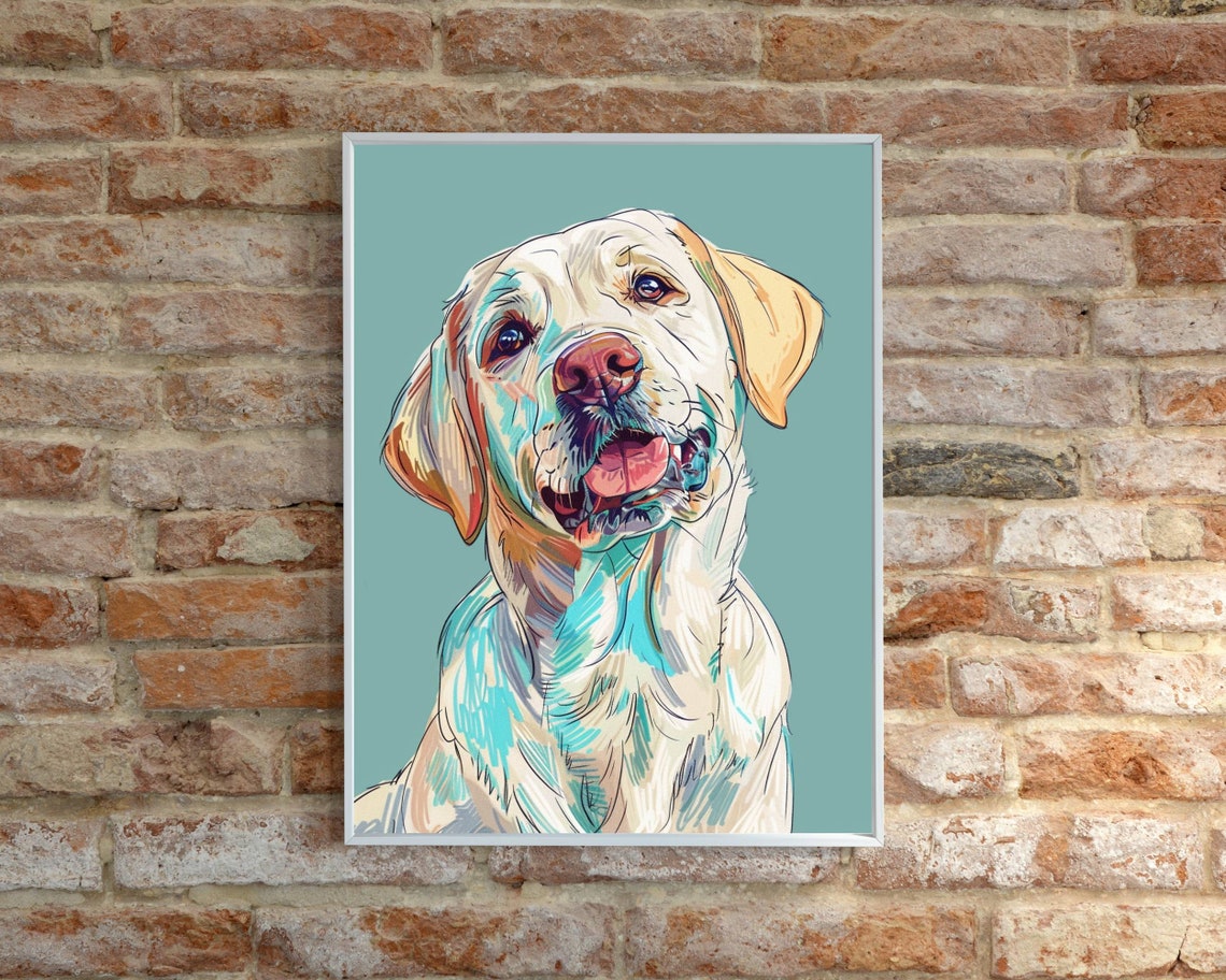 Yellow Lab Wall Art, Digital File Download, Yellow Lab Wall Print ...