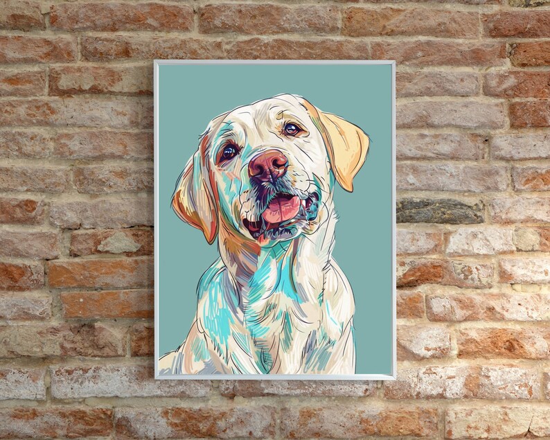 Yellow Lab Wall Art, Digital File Download, Yellow Lab Wall Print ...