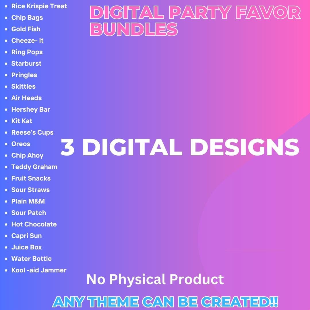 Digital Custom Party Favor Bundle - Etsy
