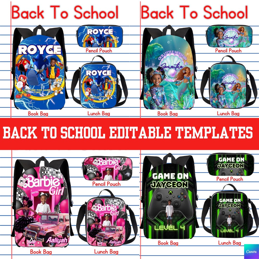 Back to School Editable Canva Designs | Personalized School Supplies ...