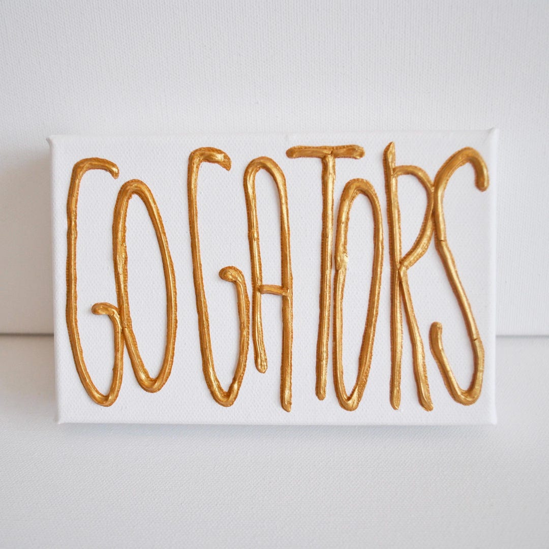 University of Florida Go Gators Gold Letter Art, Handmade Acrylic ...