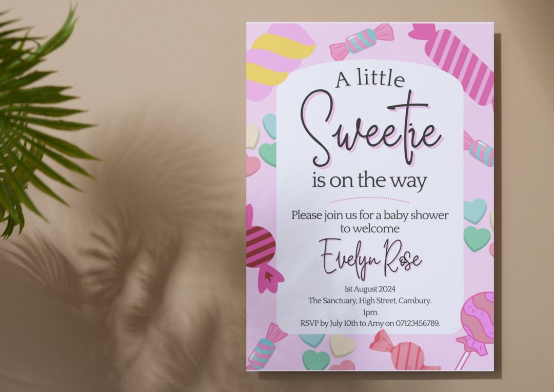 Little Sweetie Baby Shower Invitation Template, Sweet Invitation, Baby ...